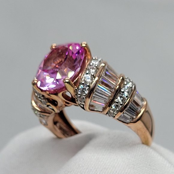 HSN | Jewelry | Nwot Womens Rose Gold Pink Topaz Ring | Poshmark